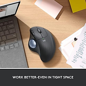 Logitech ERGO M575 Wireless Trackball Mouse - Easy thumb control, precision and smooth tracking, ergonomic comfort design, for Windows, PC and Mac with Bluetooth and USB capabilities - Off White