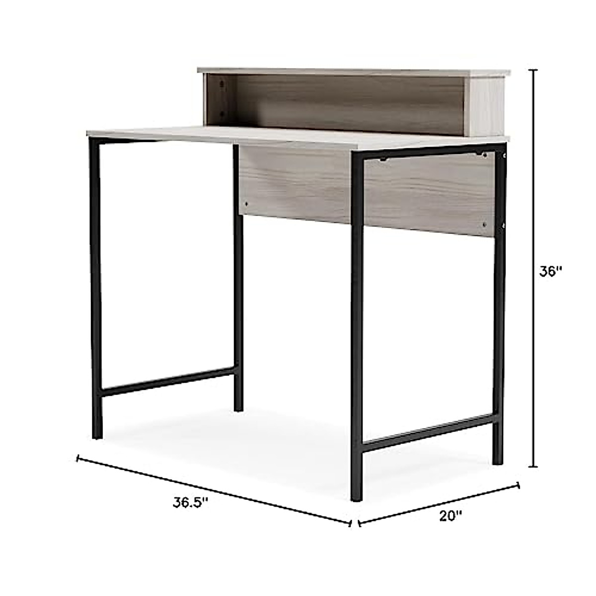 Signature Design by Ashley Bayflynn 36" Modern Home Office Desk With Hutch, White & Black