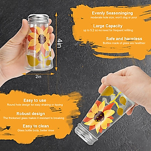 GERUSEA Hand Painted Tapered Salt and Pepper Shaker Set, Sunflowers, Yellow, 2.