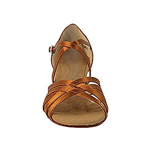 Very Fine Women's Salsa, Latin, Practice Ballroom Dance Shoes - S9216 (S9216 Copper Tan Satin 1.2" Cuban Heel, numeric_6_point_5)