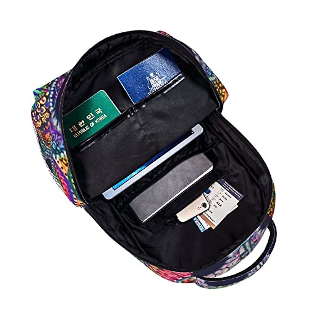 Big Capacity Rucksacks, Multi Color Flower Sugar Skull Art Anti-Theft Multipurpose Shoulder Bag, School Daypack Backpack, Travel and Sport Backpack Rucksack, Book Bag