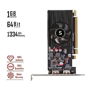 SAPLOS Radeon HD 6570 Graphics Card, Dual HDMI, 1G GDDR3 64-bit, Video Cards PC, Low Profile, Computer GPU, PCI Express x 16, 60W Low Power, Plug & Play, Single Fan Air Cooling