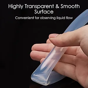 Clear Silicone Hose, FULL JADE 3/8" ID x 1/2" OD Flexible Pure Silicone Hose Tube High Temperature Heat Resistant Food Grade Elastic Rubber Tubing(10 Ft)