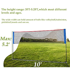 Mini Tang Tennis Net,Portable Tennis Net for Backyard Driveway,10x5.2FT Adjustable Height Tennis Net,Tennis Practice for Indoor and Outdoor,Tennis Court Net,Tennis Training Net with a Carry Bag