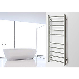 WarmlyYours Warmly Yours Sydney 10-Bar Electric Heated Bath Towel Warmer Rack, Brushed, Wall mountable, Hardwired, Grey