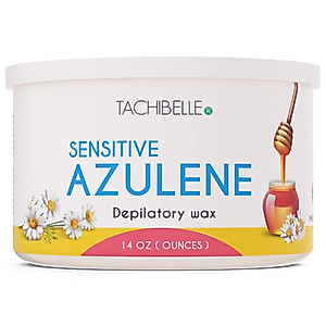 Tachibelle Depilatory Wax 14 Oz Professional Hair Removal, Women Men, Home Waxing for All Body and Brazilian Bikini Made in Italy (Azulene Wax)