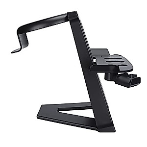 VR Stand, Easy to Install VR Headset Stand and Controller Holder Lens Friendly Compatible with a Stable Base for Rift S for Quest 2 for Vive(Black)