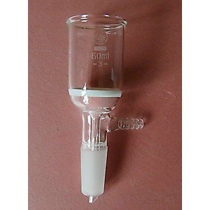 Deschem 60ml,24/40,Glass Buchner Filter Funnel,3# Coarse Filter,Vacuum Hose Connection