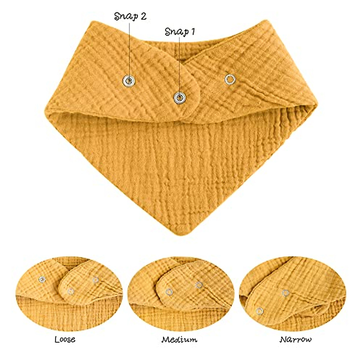 Konssy Muslin Baby Bibs 10 Pack Baby Bandana Drool Bibs 100% Cotton for Unisex Boys Girls, 10 Solid Colors Set for Teething and Drooling