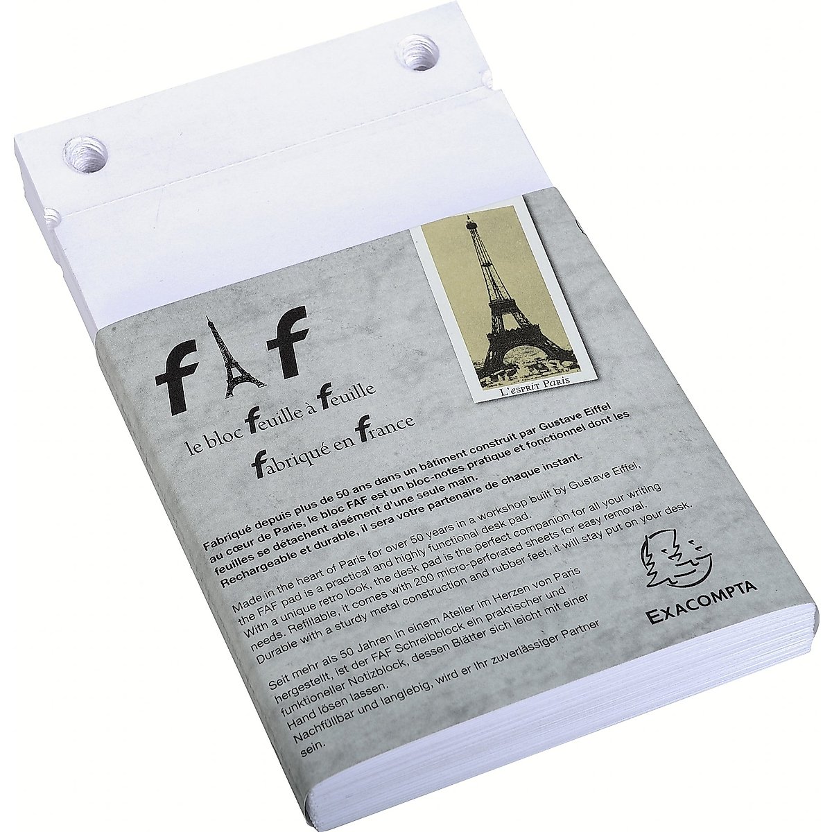 Exacompta - Ref. 12213E - 1 plain refill format N°3 - format 185 x 115 mm - 170 white and microperforated sheets for The header - FAF 18.5/11.5