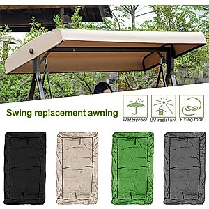 BTURYT Replacement Canopy for Swing Seat, Patio Hammock Top Cover, Replacement Canopy for Swing Seat Chair 2 Seater, Anti-UV Waterproof Cover for Garden