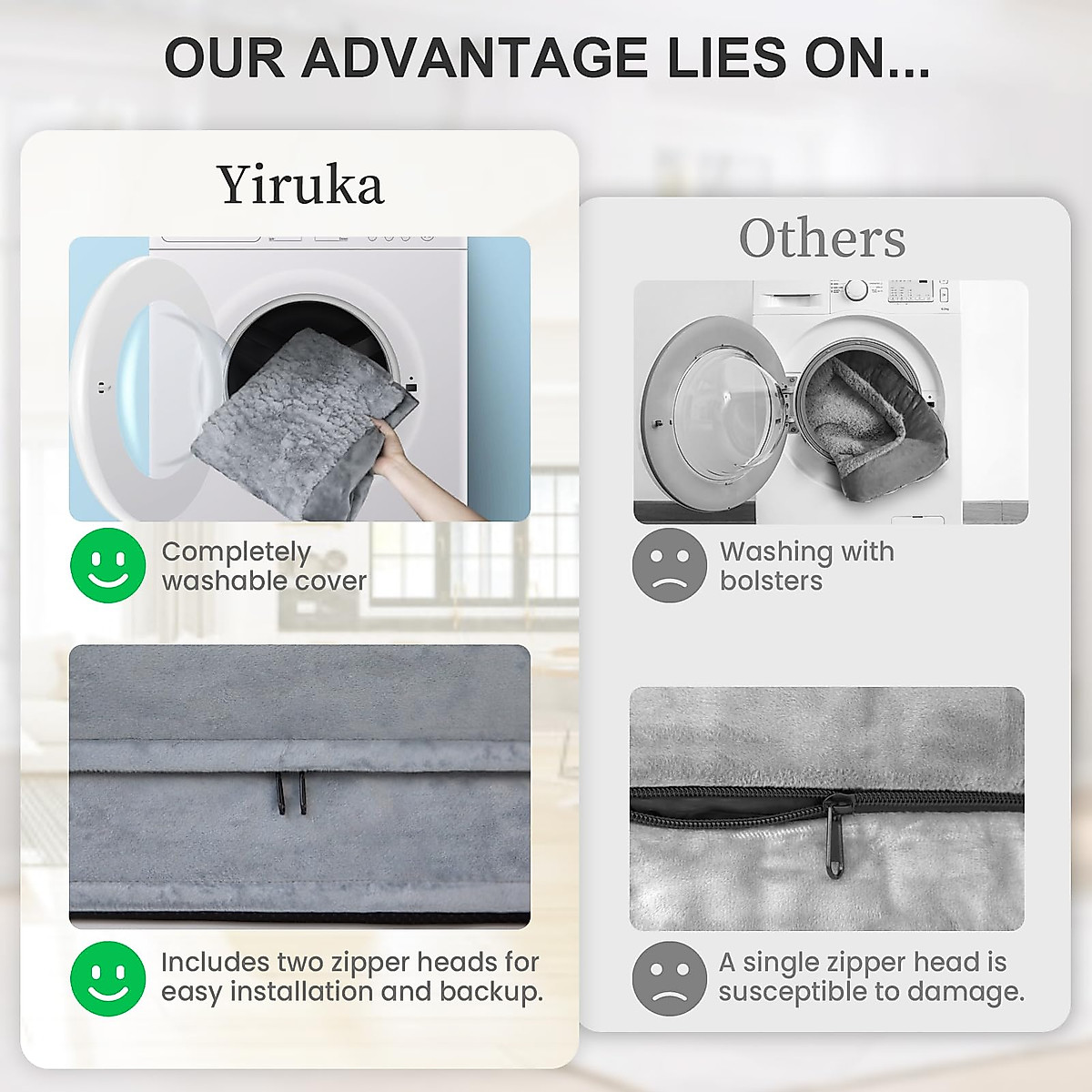 Large Dog Bed Orthopedic Washable: Medium Dog Bed with Waterproof Removable Washable Cover Dog Bed Medium Size Dog with Non-Slip Bottom Memory Foam Pet Couch Sofa Grey Dog Beds Large Sized Dog