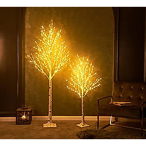 Birchlitland LED Birch Tree 4FT 200L Warm White Fairy Lights, Lighted Trees for Indoor Outdoor Home Thanksgiving Christmas Holiday Decoration