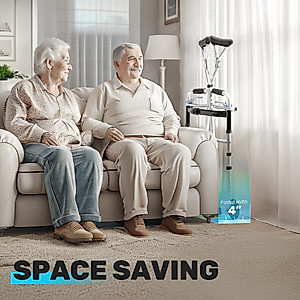 GreenChief Walkers for Seniors, Foldable Standard Walker with Adjustable Width, Folding Walker with Arm Support, 2 Wheels Walker for Elderly Handicapped Disabled (300LB)