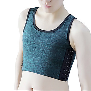 JARAZIN Women Tomboy Elastic Band Colors Chest Binder Tank Top (Medium, Green)