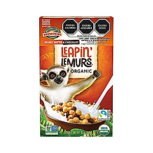 EnviroKidz Leapin’ Lemurs Peanut Butter & Chocolate Organic Cereal,10 Oz Box,Gluten Free