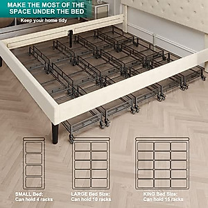 OOOMART.COM Under Bed Storage with Wheels, Under Bed Storage Containers for Shoe Organizers Under Bed, Rolling Underbed Storage for Bedroom Clothes Shoe Blankets, (with Liner,2 Pack)