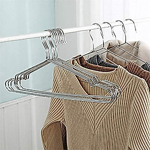 n/a Hangers Stainless Steel 40 cm 20Pcs Hangers for Clothes Standard Notched Hanger Space Saving
