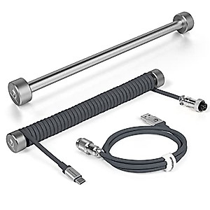 ZIYOU LANG Custom Coiled Cable Winder Rod Metal Bar Management with Multifunctional Use for DIY Crafts Decorate Your Keyboard Printer PS4 X-Box Switch USB Cable Tidy Your Desk(Gray)