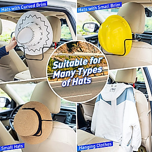 Cowboy Hat Rack for Truck, 2 Pack Cowboy Hat Holder Rack for Truck SUV Car, Keep Hat Shape, Car Clothes Hanger Bar Coat Hanger Hard Hat Holder for Truck Seat Car Accessories