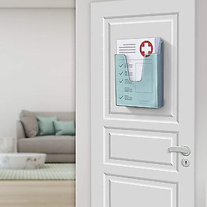 Acrimet Pocket File Holder Vertical Design Brochure Display (for Wall Mount or Countertop Use) (Removable Supports Included) (Letter Size) (Clear Green Color)