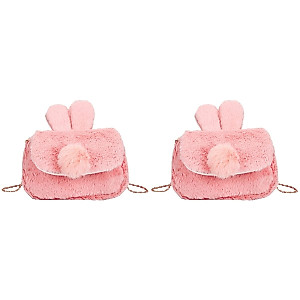 VALICLUD 2pcs Body Cross Bag for Women Womens Sling Bags Crossbody Womens Cross Body Purses Crossbody Bag for Women Womens Crossbody Plush Crossbody Bag Shoulder Bag Women's Fur Bag Rabbit