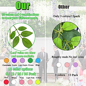 WONICE Artificial Flowers Hanging Flowers, Fake Wisteria Flower Garland Silk Vines Rattan String Decor for Home Wedding Arch Wall Garden Greenery Bedroom Outdoor Office Party Decoration (48 Pack)