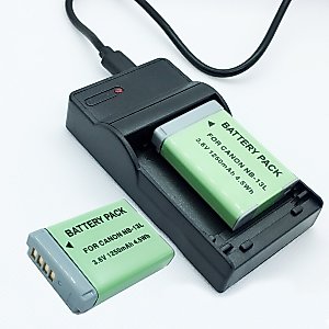 Battery 2 Pack and USB Rapid Travel Batteries Charger for Canon PowerShot SX620 HS, SX720 HS, SX730 HS, G7X MII, G9X MII Digital Camera