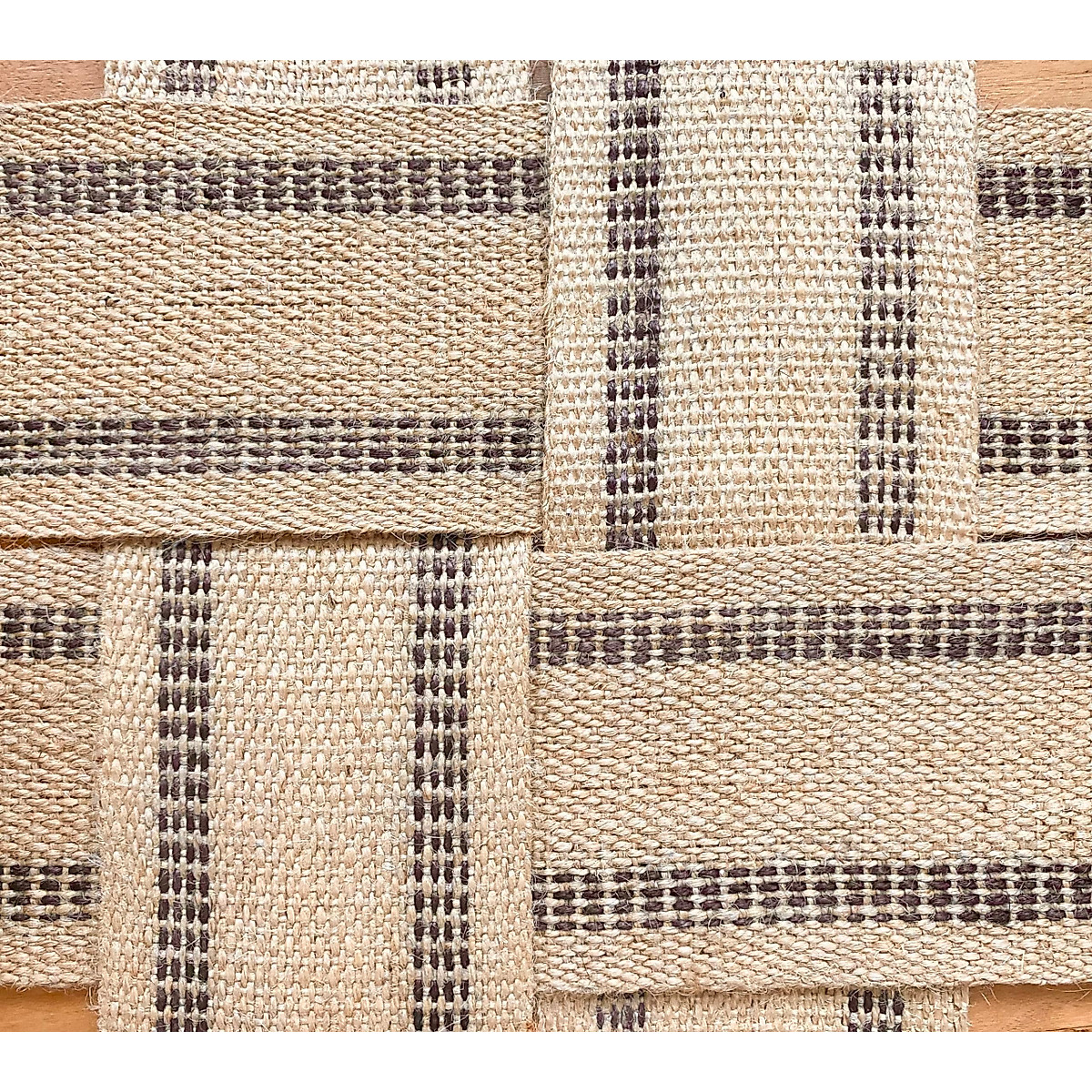 Black Stripe Jute Webbing for Upholstery and Crafts, 3.5 Inches X 12 Yards