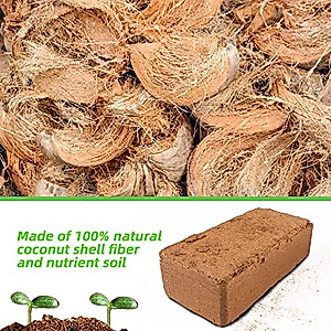 Anothera 13.8 Gallons Coco Coir Brick for Plants- 6 Pack Premium 100% Organic Peat Moss Mix with Low EC & pH Balance, Fiber Coconut Husk for Planting, Gardening, Potting Soil Substrate(8.4 Pounds)