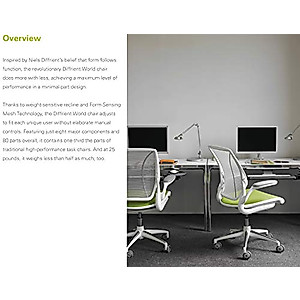 Humanscale Diffrient World Task Chair | Black Pinstrip Mesh Seat and Back | Black Frame, Black Trim | Height-Adjustable Duron Arms | Standard Foam Seat, 3" Carpet Casters, 5" Cylinder