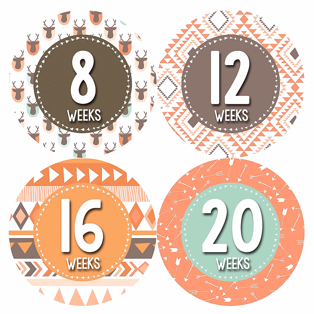 Months in Motion Pregnancy Weekly Belly Growth Stickers - Baby Bump Belly Stickers - Maternity Week Sticker - Pregnant Expecting Photo Prop Keepsake - Expectant Mom Gift - Style 916
