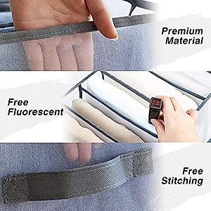 TECHMILLY Clothes Drawer Organizer for Jeans, 5 & 7 Grids Closet Pants Organizers, Wardrobe Storage Baskets for Jeans, Shirts, Sweaters