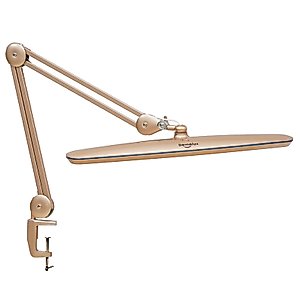 bemelux Task Lamp with Clamp, Bright 117PCS LEDs, Metal Swing Arm 24W 2200 Lumen Dimmable Led Desk Lamp for Architect Home Office Study Reading Dorm Workbench Craft, 23 Inch Lamp Head Work Lamp