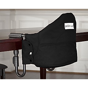 guzzie+Guss Perch Clip On Table Chair – Easy and Secure Setup for Travel (Including Restaurants, Picnics), at Home (Kitchen Islands, Dining Tables) with Machine Washable Fabric, Black