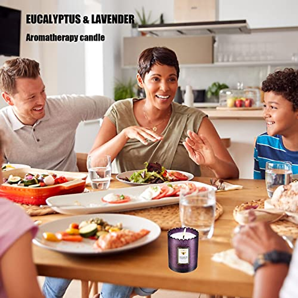 Valentines Day Decor Candles for Home Scented Natural Soy Wax Women Happy Birthday Set Kindle Aromatherapy Candle Gifts Large Glass Jar Pack Aesthetic Romantic Best Decorative (Purple)