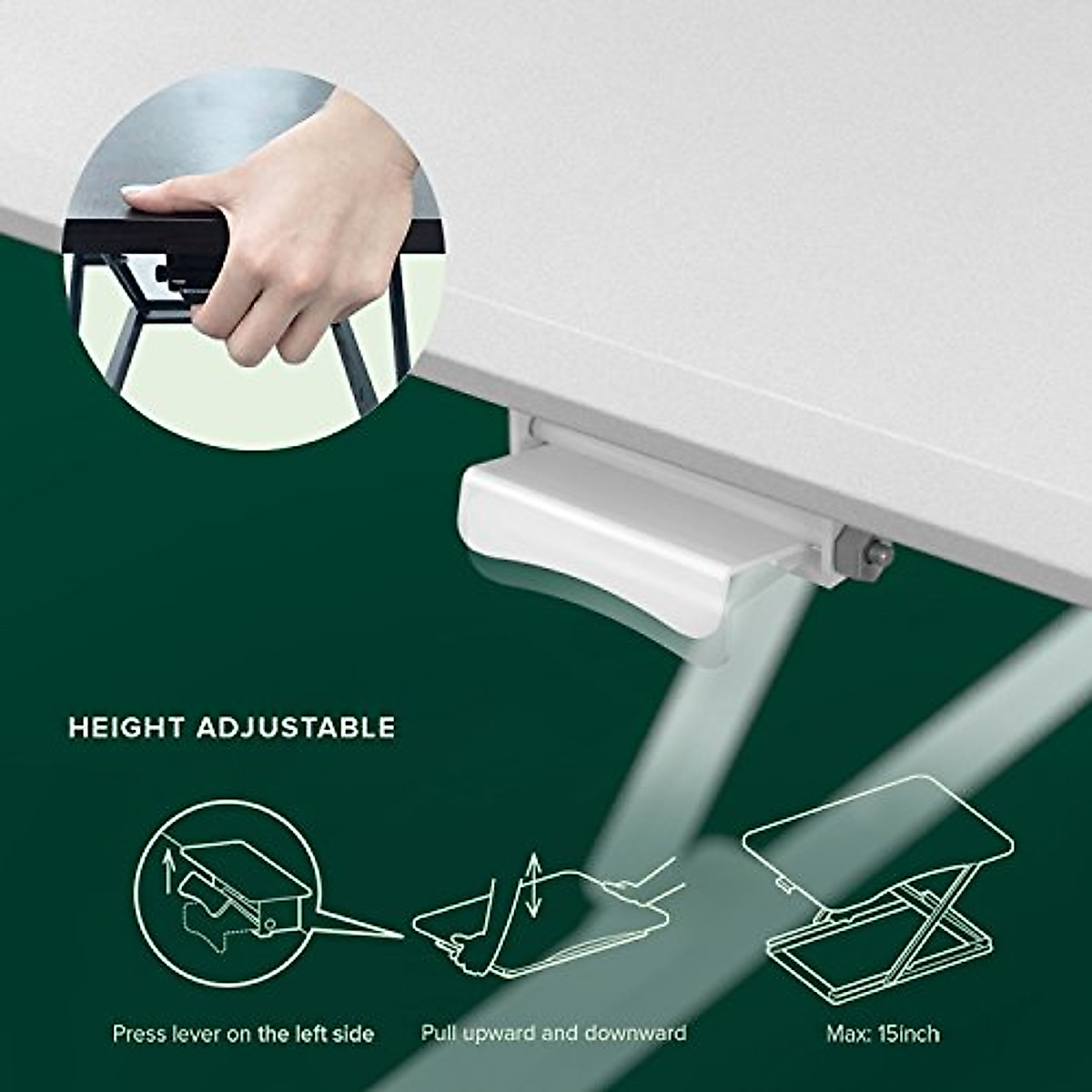 ZINUS Molly 28 Inch Standing Desk with Adjustable Height, Desktop Workstation, Desk Converter, No Assembly, White