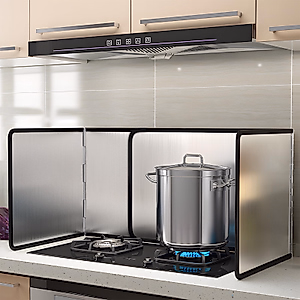 Foldable Stove Splatter Guard Grease Shield Nonstick Oil Stove Splash Guard Cooking Splatter Screen Kitchen Backsplash Protector For Stove Top Wall Gas Range Frying Pan Camping… (Height 30cm)