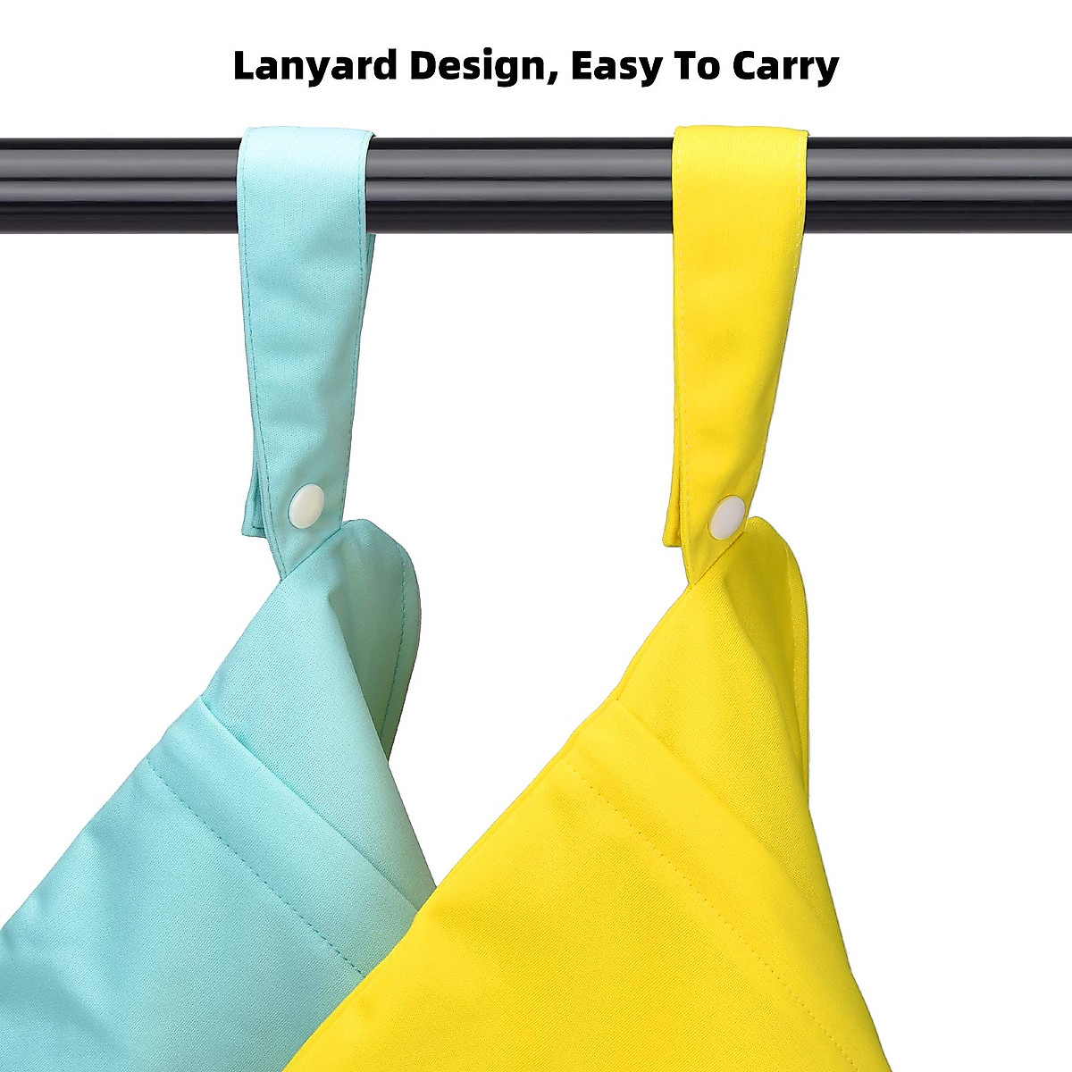 eaxin 2pcs Cloth Diaper Wet Dry Bags Waterproof Reusable with Two Zippered Pockets Stroller Travel Beach Pool Daycare Soiled Baby Items Yoga Gym Bag for Swimsuits or Wet Clothes-11 x 14"