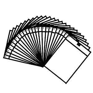 SMTTW Dry Erase Pockets Sleeves Black Reusable Clear Plastic Sleeves 24 Pack Dry Erase Sleeves 10" x 14"Heavy Duty Dry Erase Sleeves Protectors Oversized Board Worksheet Protector