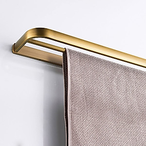 ONEMTB Brass Bath Towel Rack Double Rod, Wall Mounted Towel Holder Length 57.5cm, Euro Towel Bar for Bathroom, Kitchen, Home Décor-Golden (Color : Yellow Antique)