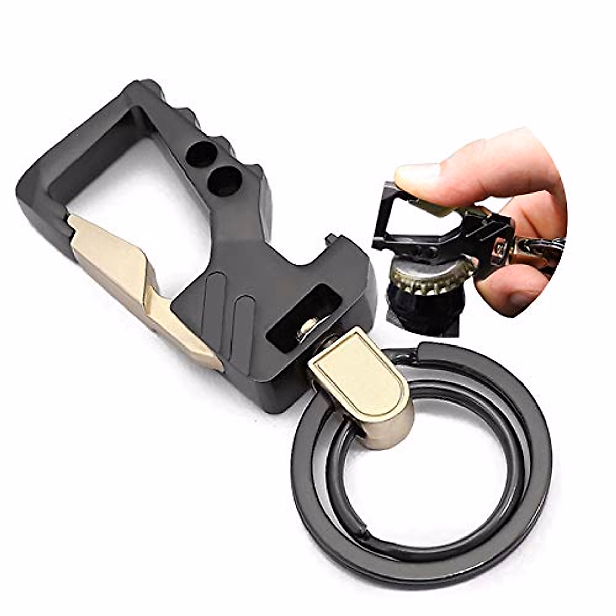 Lancher Key chain bottle opener with (2 Extra key rings and Gift Box) Heavy Duty Car Keychain for Men and Women