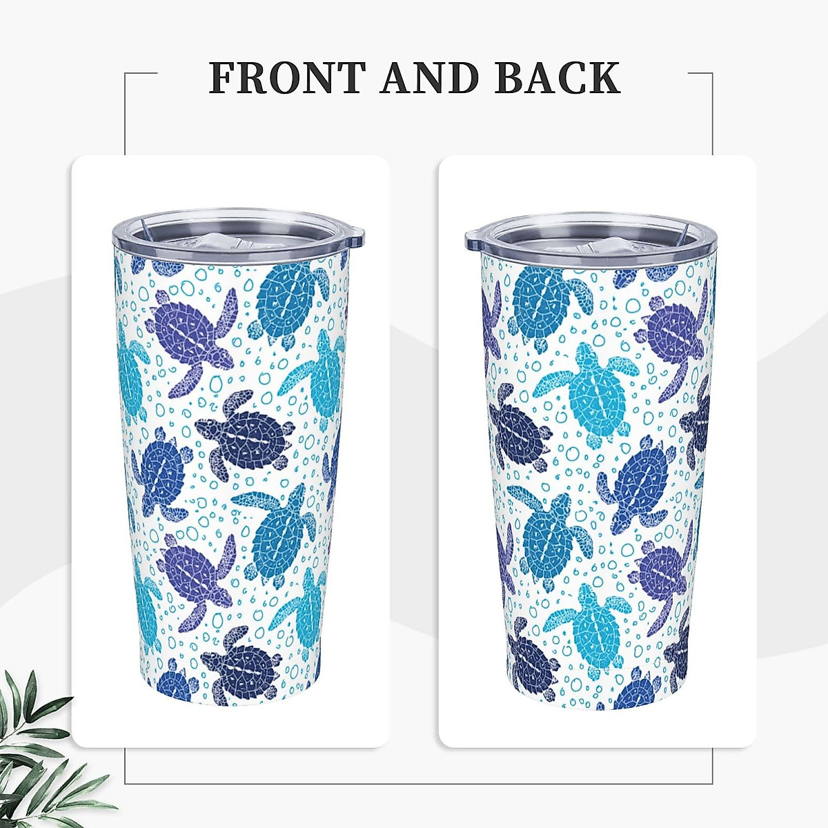 CHASOEA Sea Turtle Tumbler 20oz Turtles Stainless Steel Insulated Tumblers with Lid and Straw Animal Travel Coffee Mug Tea Wine Cups Water Bottle Ocean Gifts for Women Turtle Lover