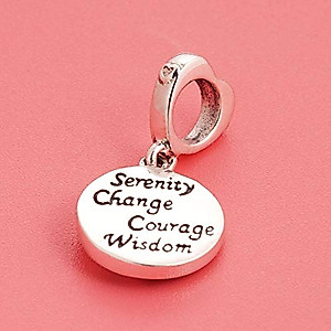 Praying Hands Charms 925 Sterling Silver Love Prayer Dangle-Serenity Change Courage Wisdom Charms fits Pandora Style Bracelet, Gifts for Mothers Day/Thanksgiving