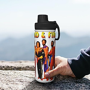 HIKTIEK Earth Wind Musics Fire Stainless Steel Insulated Tumbler Sports Water Bottle Hot and Cold Travel Cup 18oz