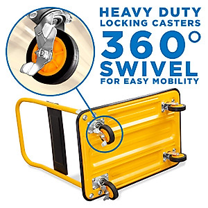 MOUNT-IT! Platform Truck | Push Cart Dolly [330lb Weight Capacity] Foldable Flatbed with Swivel Wheels, Rolling Trolley Cart, Foldable, Flat (Yellow)