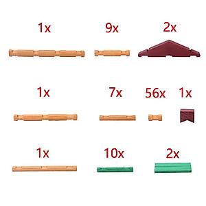 Joqutoys 90 Pcs Wood Building Blocks Toy for Toddlers, Classic Wooden Cabin Log Set Preschool Education Toy, Creative Construction Engineering Educational Toys for 3 4 5 6 Years Boys