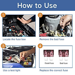 ZIPCCI 80 Pcs Standard Car Fuse, Fuses Assortment kit(1A/3A/5A/10A/15A/20A/30A/40AMP) Automotive Blade Fuse for RV, Truck, Marine, Auto Accessories