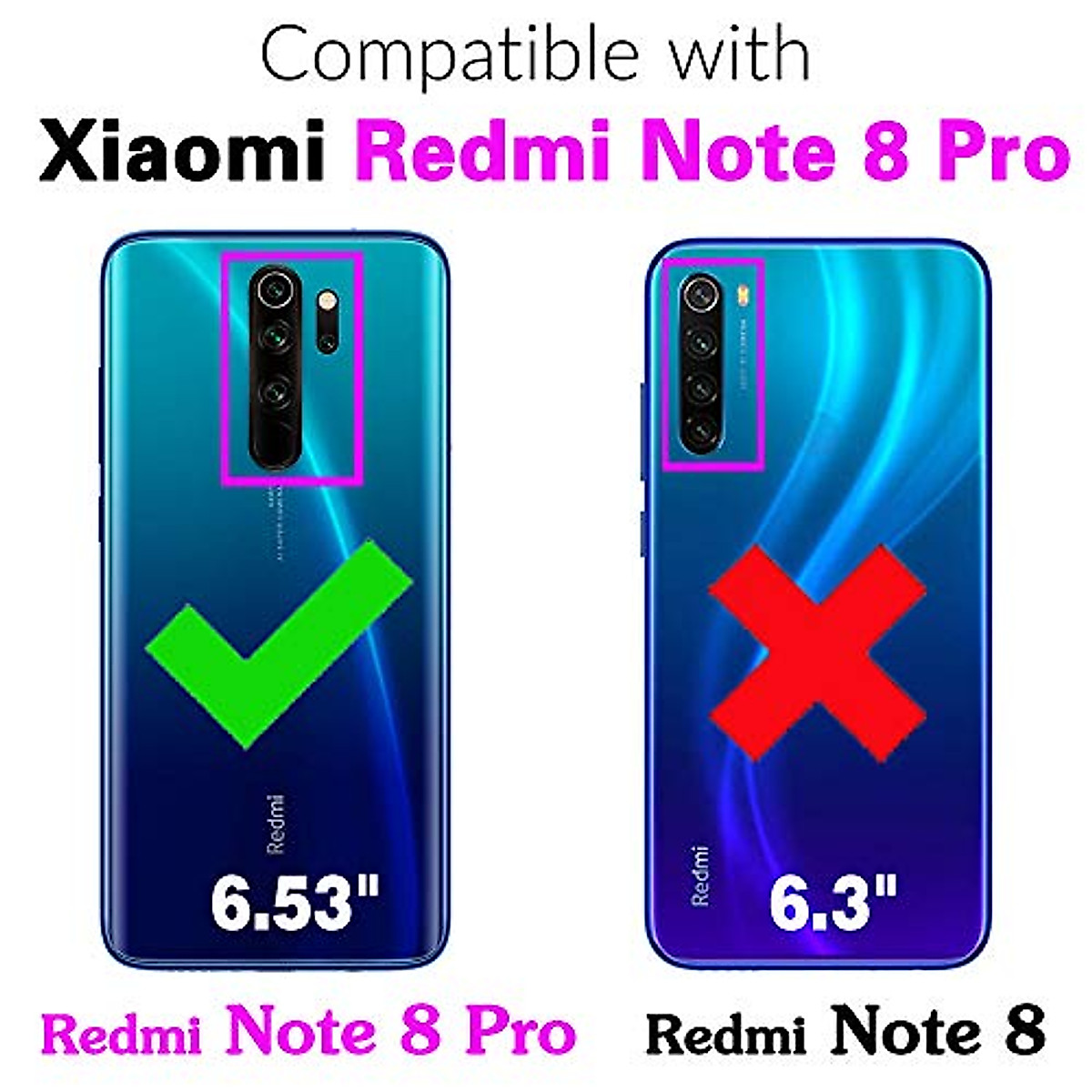 Phone Case for Xiaomi Redmi Note 8 Pro with Tempered Glass Screen Protector Clear Cover and Magnetic Stand Ring Holder Slim Hard Cell Accessories Xiami Xiomis Xiome Redme Note8 8pro Cases Men Blue