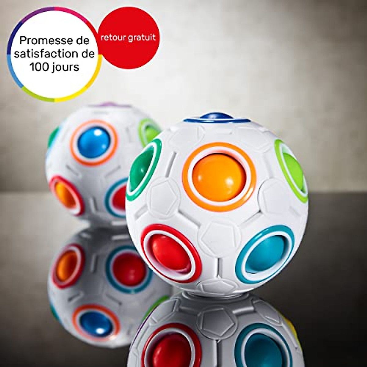 CUBIDI® Original Rainbow Puzzle Ball I Brain Teasers for Kids Ages 6-10 I for Boys and Girls 6+ Years I Travel Toy for Children | Fidget Ball Magic Ball